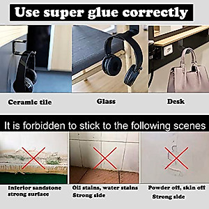 Yovimak Multifunctional Acrylic Stand, Headphone Stand Headphone Holder Adhesive Gaming Headset Hook for Most Headphones/Game Controllers, Universal Desktop Wall Mount Hook for Handbag (Black)