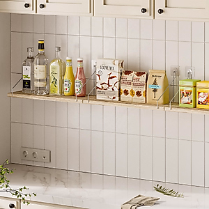 Fixwal Floating Shelves for Wall No Drilling, 3pcs Renter Friendly Shelves Adhesive Shelves No Screws for Living Room Bedroom Bathroom Kitchen (Large)