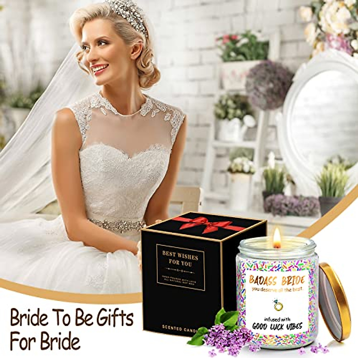 Gifts for The Bride Bridal Shower Gift for Bride to Be Christmas Soy Candle Gift for Best Friends, Sister Bachelorette Gifts for Bride Wedding Gifts Engagement Gifts for Couples Scented Candles