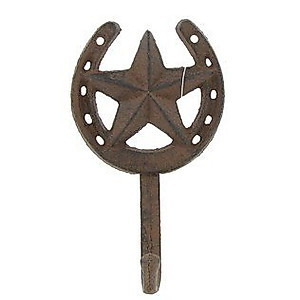 Cast Iron Star Horseshoe Single Wall Hook