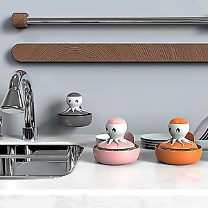 Automatic Pressurised Liquid Pot Scrubbing Brush Dishwasher Brush Non Stick Steel Ball Dishwashing Brush Dish Compatible with Machine