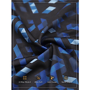 ARSUXEO Men's Compression Tights Running Pants Baselayer Legging K3 Mi Blue Size Large