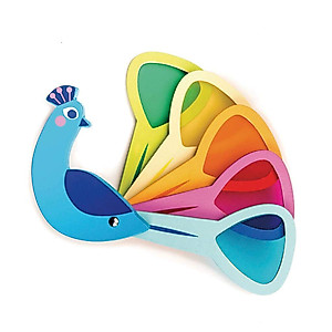 Tender Leaf Toys - Peacock Colors - Wooden Colors Learning Toys for Toddlers, Kids, Pre-School Children Activity Game - Gifts, Animal Toy - Early Learning, Play Set with Acrylic Window - Age 18M+