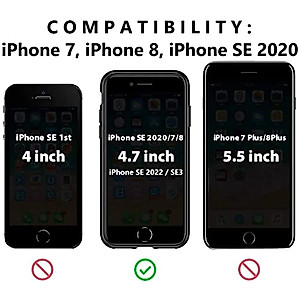 BELTRON iPhone 7/8/SE 2020/SE 2022 Holster Case, Super Slim Rubberized Grip Case & Swivel Belt Clip Holster Combo with Built-in Kickstand for for Apple iPhone SE3 2022, SE2 2020, 8, 7, 6, 6s (Black)