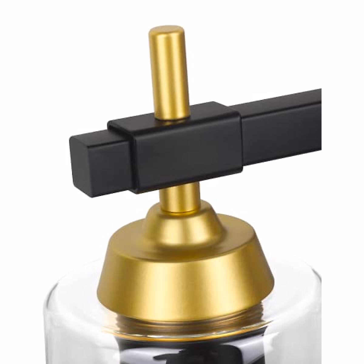 AXHODSME 3-Light Bathroom Light Fixtures, Black and Gold Bathroom Lights Over Mirror, Modern Bathroom Vanity Light with Clear Glass Shade, Wall Sconces for Bedroom Living Room, Bulbs Not Included