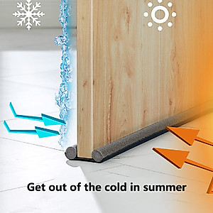 Door Draft Stopper Weather Stripping Noise Blockers Window Breeze Blockers Adjustable Door Sweeps for Exterior & Interior Doors 37.4inch Under Door Noise Blockers Door Draft Guard Brown