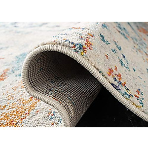 SAFAVIEH Madison Collection 9' x 12' Cream Orange MAD478B Modern Abstract Non-Shedding Living Room Bedroom Dining Home Office Area Rug