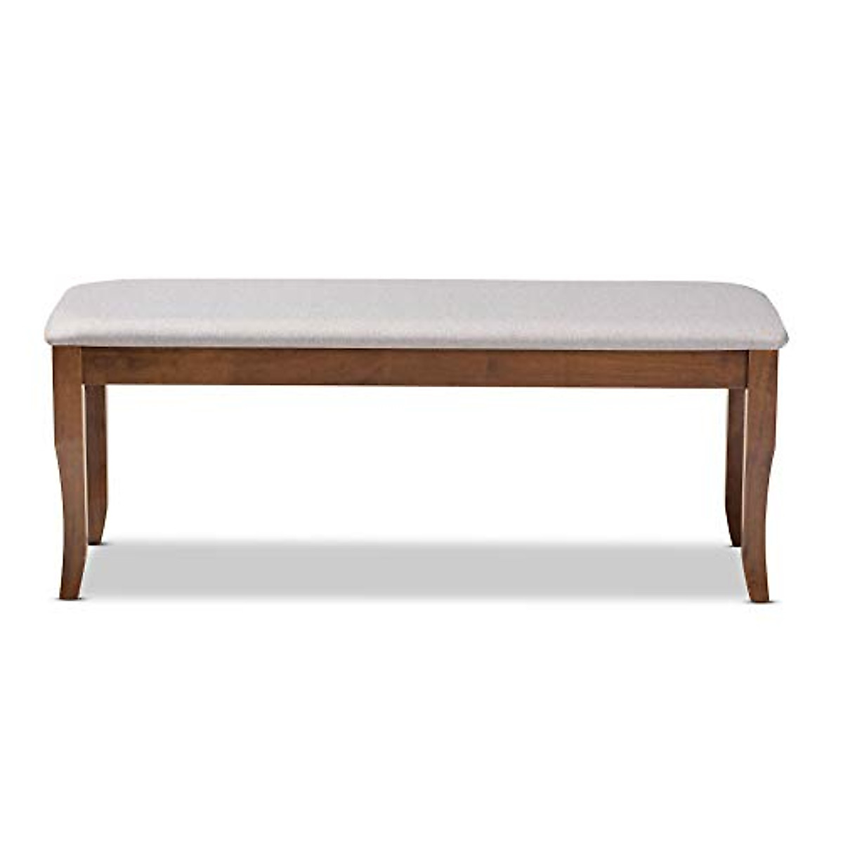Baxton Studio Cornelie Modern and Contemporary Transitional Grey Fabric Upholstered and Walnut Brown Finished Wood Dining Bench