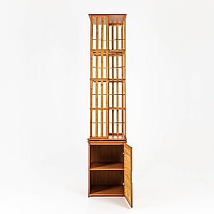 Kaichenyt Rotating Bookshelf, 360° Display Corner Bookshelf, 6 Tier Floor Standing Bookcase, Corner Tall Book Shelf for Home, Office, Living Room, Study Room (Teal)
