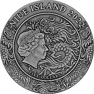 2022 DE Ancient Chinese Warriors PowerCoin Cao Cao Three Kingdoms Romance 2 Oz Silver Coin 5$ Niue 2022 Antique Finish