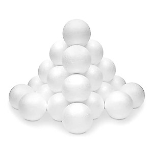 Juvale 24 Pack 3 Inch Foam Balls for Crafts, Smooth Polystyrene Spheres for DIY Decorations, Classroom Projects