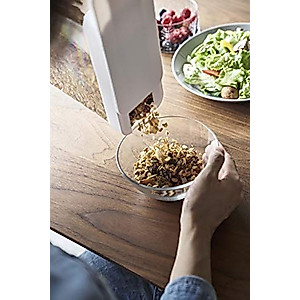 Yamazaki Home Airtight Dry Container with Sliding Lid | Kitchen & Pantry Organization | Cereal, Grains, Pasta, and Flour | Plastic | Food Storage, One Size, White