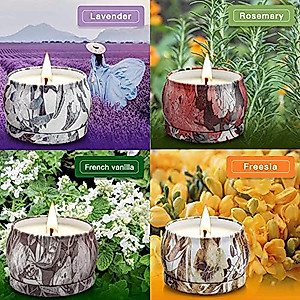 Scented Candles Gift Set 4 Pack Scented Candles Aromatherapy Candle Gifts 100% Natural Soy Wax Portable Travel Tin Jar Candles for Yoga for Birthday, Christmas, Thanksgiving, Mother's Day