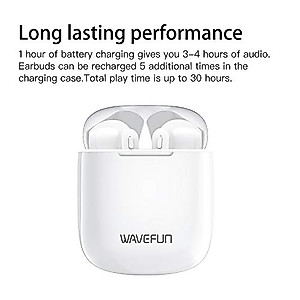 WAVEFUN Wireless Earbuds, Bluetooth Earbuds Bluetooth Headphones with Microphone Waterproof True Wireless Earbuds Stereo Sound Deep Bass Crystal-Clear Calls Headset for Sports Workout Home Office