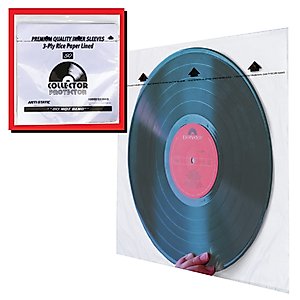 Collector Protector Sleeves for Vinyl Record Storage | Anti Static Record Sleeves with Archival Paper Protection from Dust & Scratches | 50-Pack Inner Protective Sleeves for 12” Albums