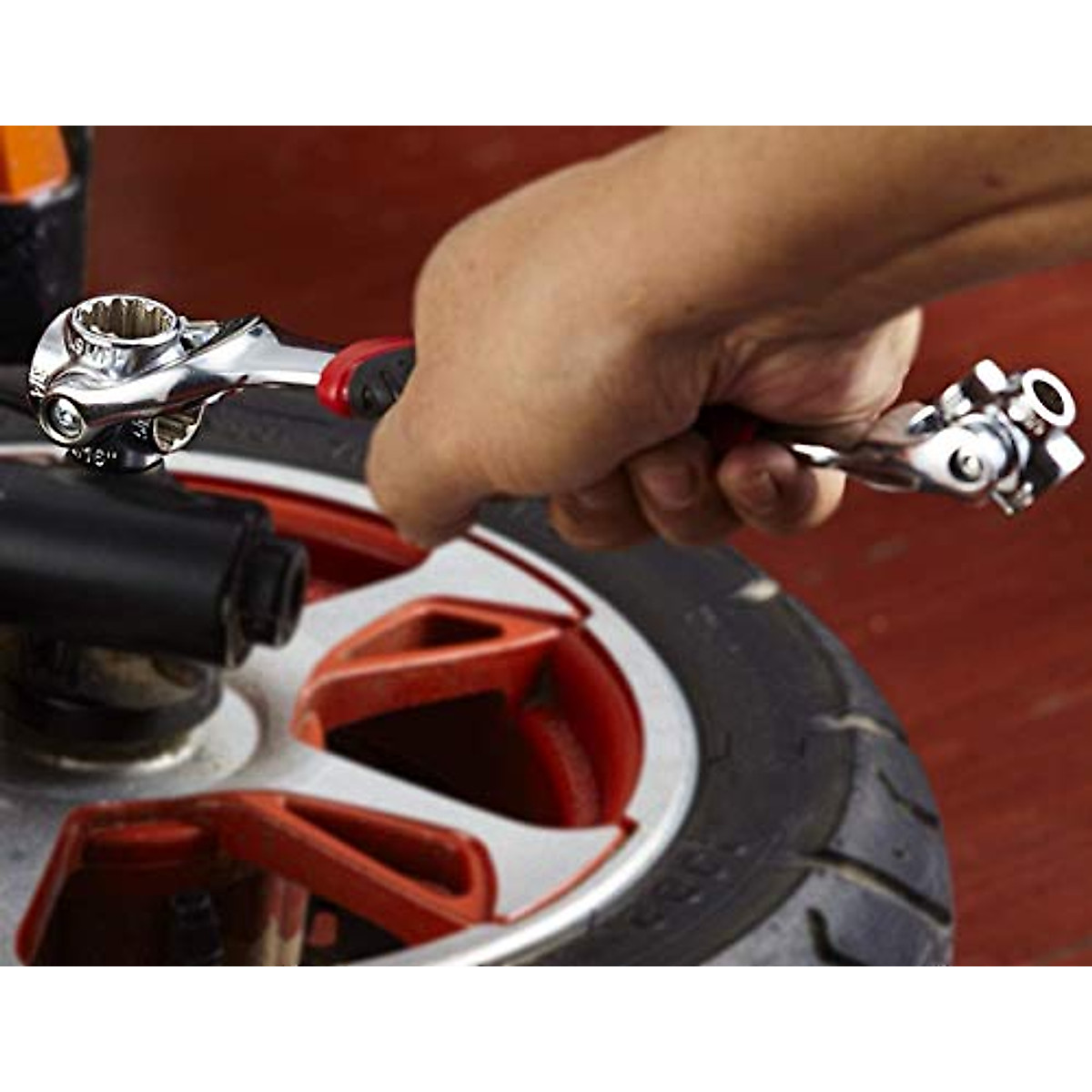 Lichamp 48-in-1 Socket Wrench, Flexible Multi Functional Dog Bone with Rubber Handle, 360 Degree Rotating Head, Any Size Standard Spanner Tool for Home Auto Repair And More