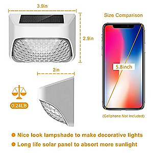 Permanent On All Night Solar Outdoor Lights 6 Pack, 2 Lighting Modes, Warm White/Cool White, IP65 Waterproof, Decorative Lighting for Fence Deck Garden Yard Stair Patio Post Pathway Steps(White02)