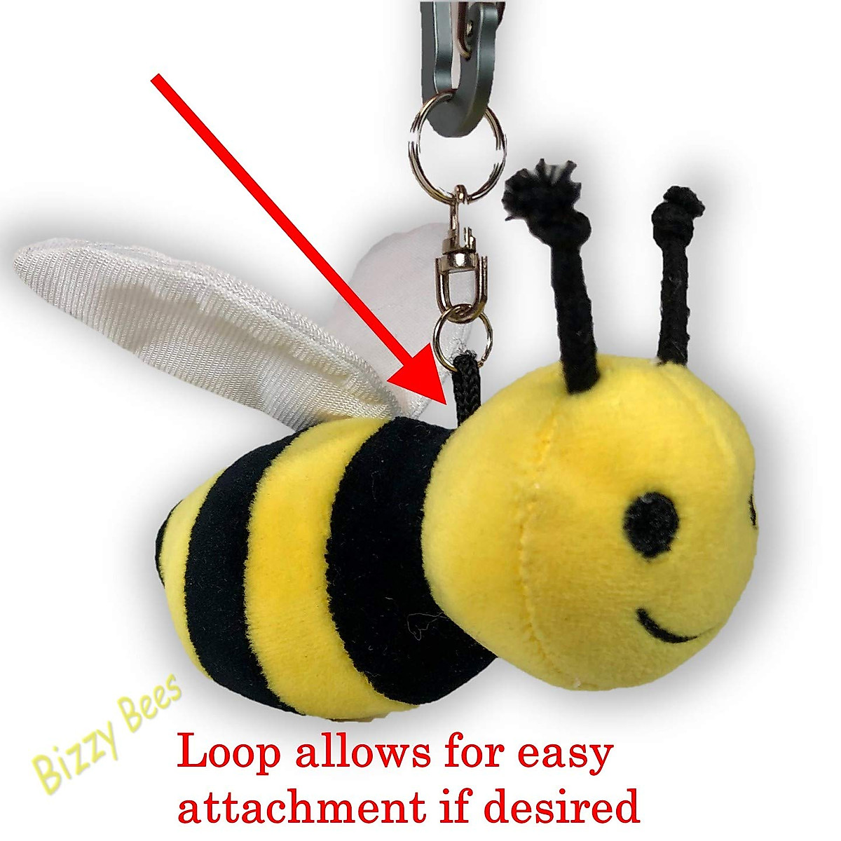 Set of 5 Realistic-Looking Toy Plush Soft Stuffed 5" Honey Bees with Crinkle Wings