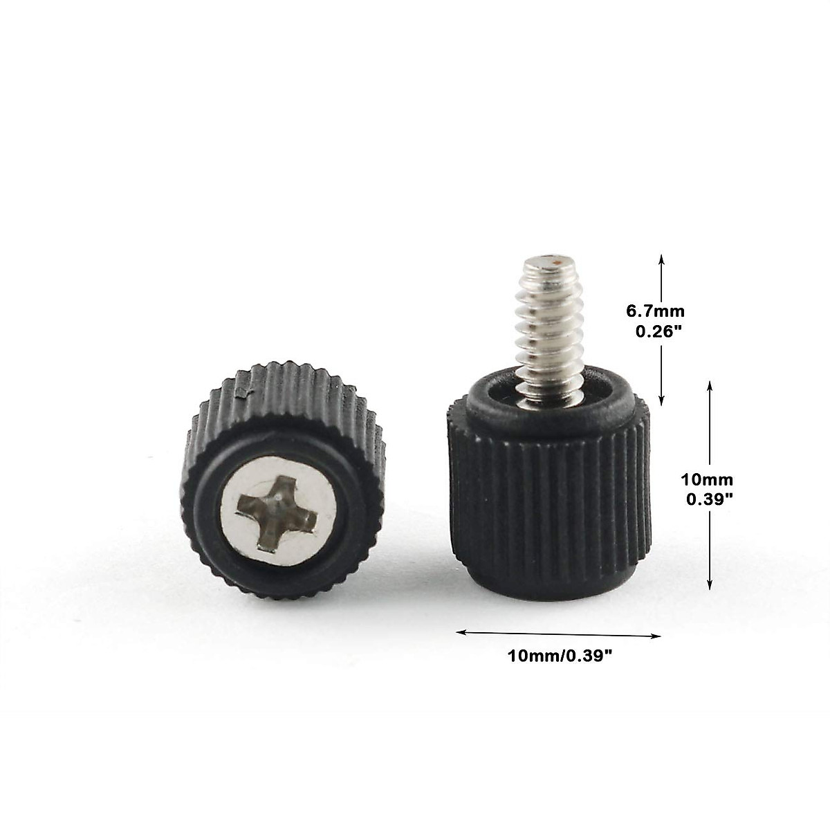 E-outstanding #6-32 Thumb Screw 10PCS #6-32 Black Nickle Plated Carbon Steel Philips PC Computer Case Thumbscrews Hand Tighten Thumb Screws