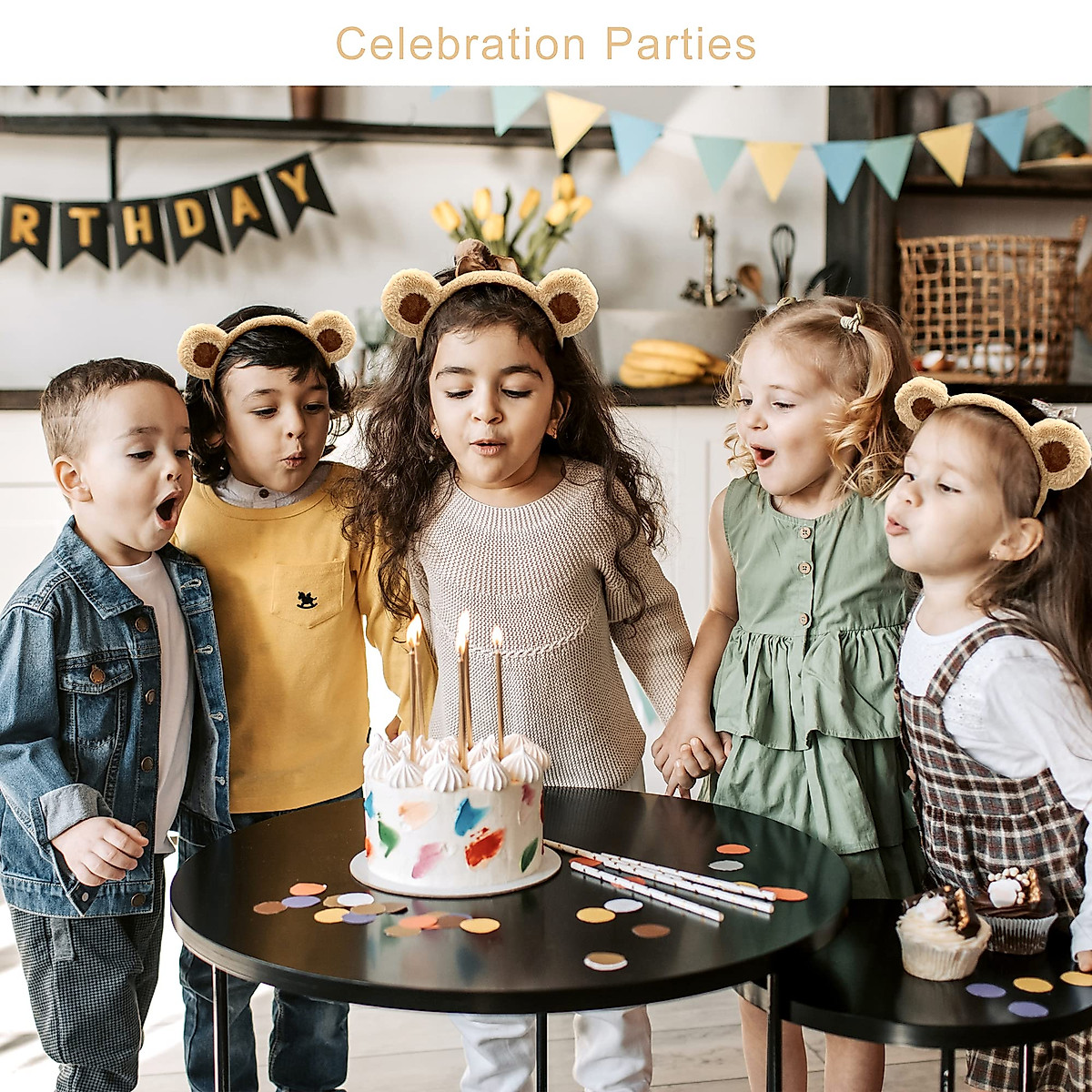 Beviliu Bears ear headband 3 Pack