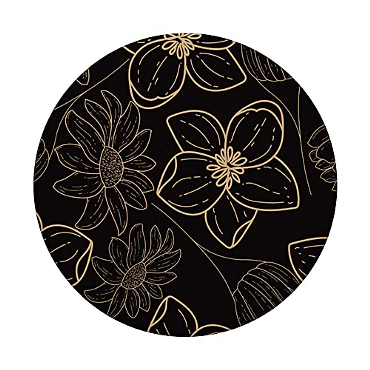 vintage floral engraving style PopSockets Swappable PopGrip
