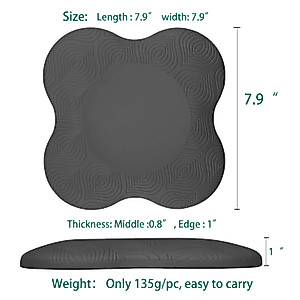 Yoga Knee Pad Cushion Extra Thick for Knees Elbows Wrist Hands Head Foam Yoga Pilates Work Out Kneeling pad (Dark Grey 2packs)