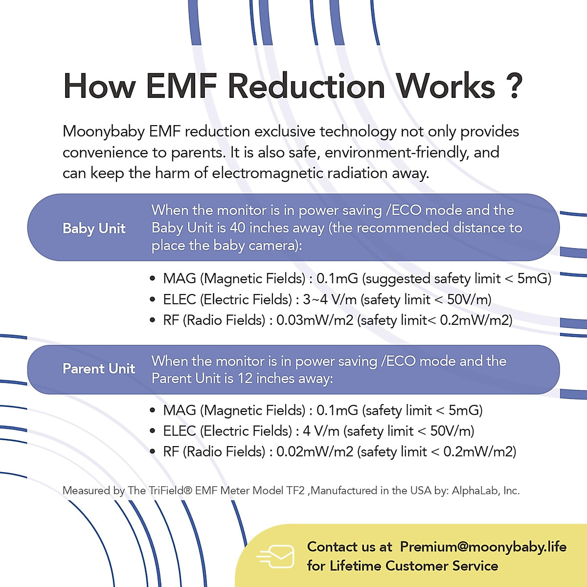 Low EMF 5" HD Auto Noise Reduce Baby Monitor with 2 Cameras.No WiFi Long Range, Split Screen, 2-Way Talk, Lullaby, Auto Night Vision Moonybaby Trust50