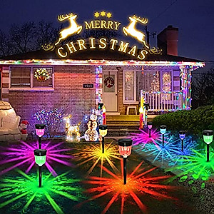 YoungPower Solar Pathway Lights, LED Solar Light Outdoor Color Changing Solar Garden Lights Waterproof Auto On/Off Multi Color Sun Powered Landscape Lighting for Garden Walkway, 8P