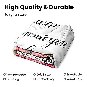 Christian Blanket with Inspirational Thoughts and Prayers Religious Bible Verse Throw Blanket Ultra Soft Warm Flannel Blankets for Women Men Gifts 50"X 40"