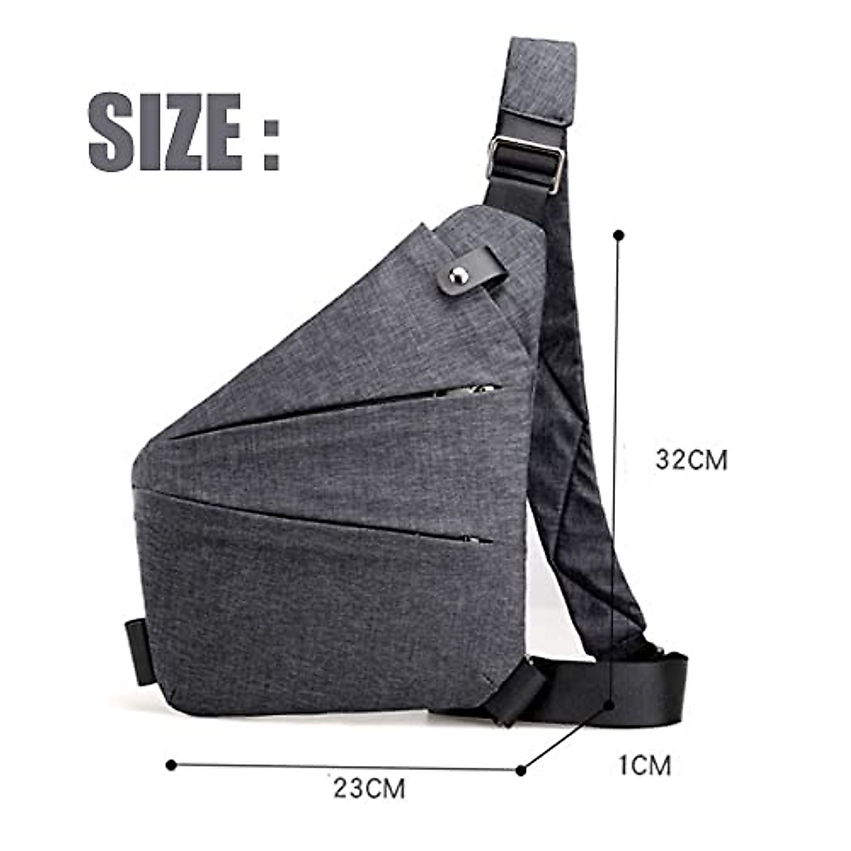 LELEBEAR 2023 New Personal Flex Bag,Fashion Anti-thief Slim Sling Bag, Side Crossbody Backpack for Outdoor (Gray, Left)
