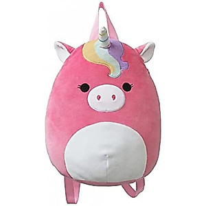 Official KellyToy Squishmallows 12 inch Backpack Plush Pillow Stuffed Toy (Ilene The Pink Unicorn)