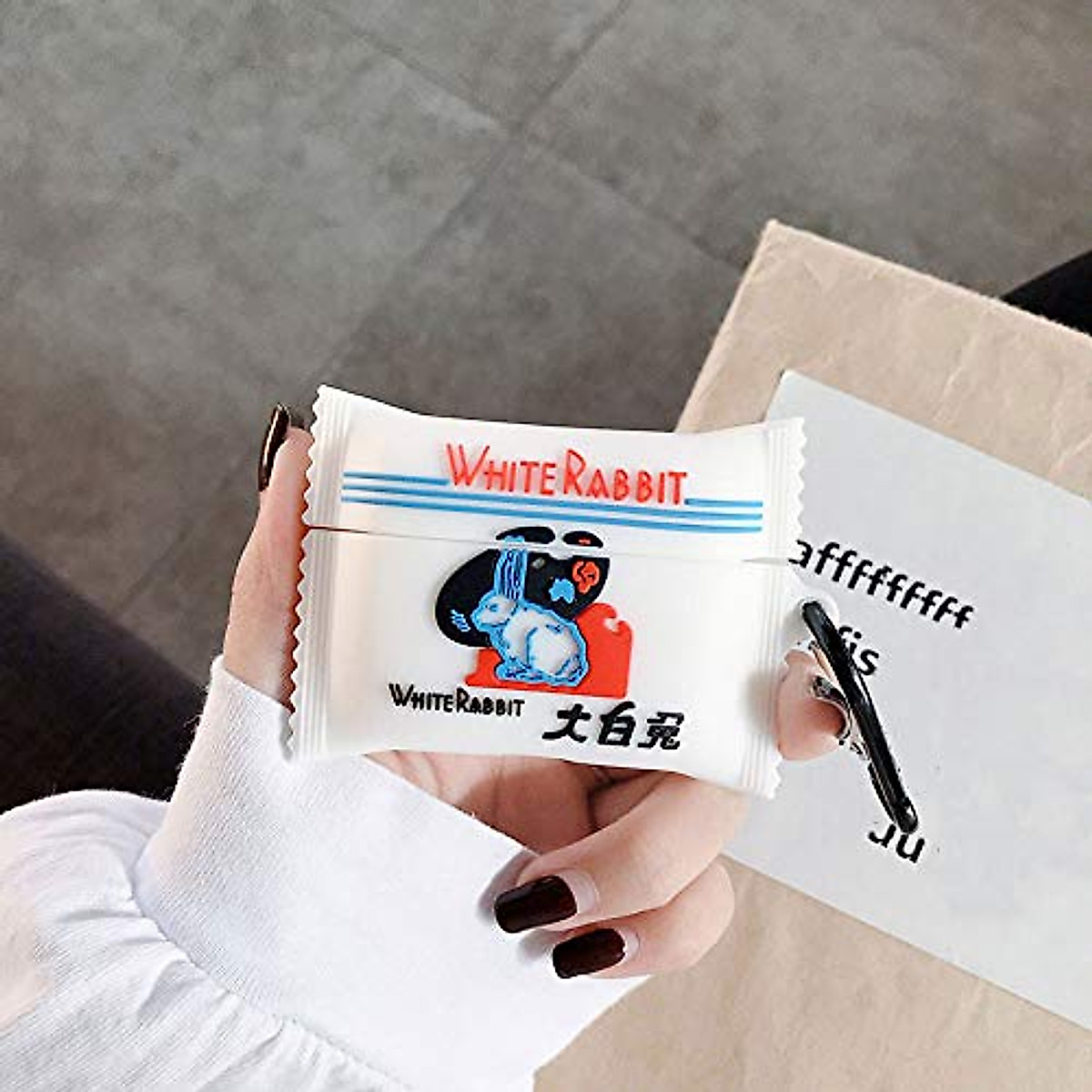 ICI-Rencontrer 3D Cute Fun Rabbit Pattern Candy Design Airpods Pro Case Creative Sweet Wireless Charging Headset Accessories Soft Silicone Anti-scratch Protector With Hook