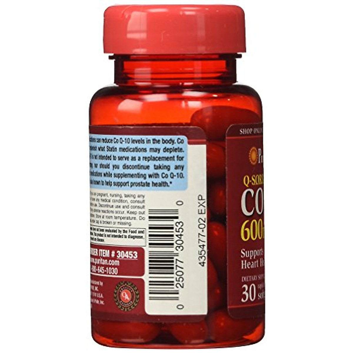 Puritan's Pride Q-Sorb CO Q-10 600 mg-30 Softgels