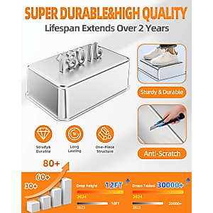 SVKLHY 304 Stainless Steel 1/2 Size Hotel Pans: 6 Pack 2.5 Inch Deep [Anti-Jam][Super Thicken] Steam Table Pan Commercial Hotel Pan for Restaurant Catering Party