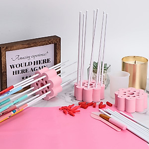 OMPERIO Epoxy Glitter Pen Turner Attachment Set, Pen Adapter for Cup Turner, Pen Holder for Tumbler Turner, Plastic Sticks, Sleeves, Plugs, Mat, Brush, Silicone Cup, (Cup Turner is NOT Included)