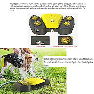 SSXX Dog Outdoor Dog Drinking Water Fountain Step On, Step On Dog/Pet Water Dispenser System, Provides Fresh Water, Sturdy, Easy to Use Bathing Water Spray Dog Toy （Popular Color）, Large