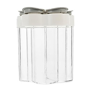 UPKOCH Multi Salt Container Plastic Shaker Jars With Labels 5 Grids Travel Seasoning Bottle Clear Condiment Dispenser Portable Pepper Box For Powder Sugar Camping Bbq