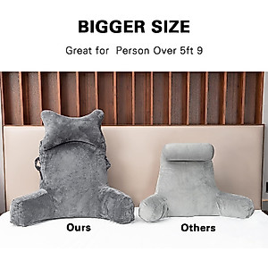 SLIGUY Reading Pillow Extra Large 31" Bed Rest Pillow with Detachable Neck Roll for Sitting in Bed or Couch Adult Back Pillow for Watching TV/Gaming/Relaxing