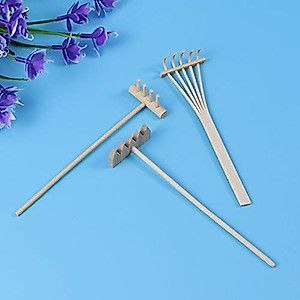 HEALLILY Mini Zen Garden Rake Bamboo Tool Set Rake Sand Rock Push Drawing Pen Desktop Decor Accessories 3Pcs