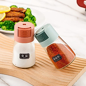 Gold Salt And Pepper Shakers, Measuring Salt And Pepper Shakers, Accurately Quantifying Each 0.5g-1/8 Tsp, Quantifying Spice Dispenser, Salt Shaker With Lid, Airtight Transparent Glass Flavoring Bottl