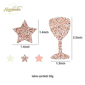 NICROLANDEE Rose Gold Party Decorations -12PCS Elegant Party Supplies Tissue Pom Poms Paper Lantern Glitter Confetti 30G for Wedding Bridal Shower Baby Shower Birthday Bachelorette Party Decorations