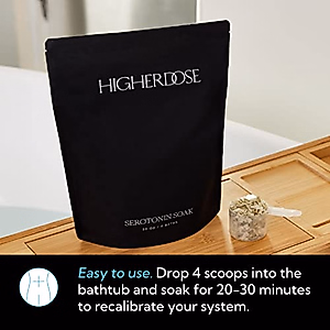HigherDOSE Serotonin Bath Salt Soak: 32 oz Bath Soak with Magnesium Based Formula, Essential Oils, and Apple Cider Vinegar, Support Your Serotonin Levels and Nourish Your Nervous System