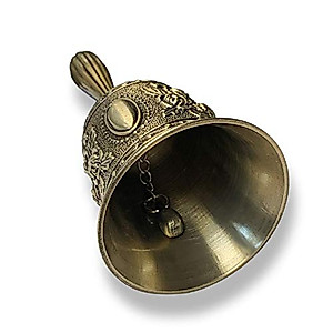 iFavor123 Ornate Hand Bell Intricately Embellished Multi-Purpose Call Bell (Bronze)