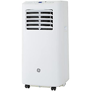 GE 5,100 BTU Portable Air Conditioner for Small Rooms up to 150 sq ft., 3-in-1 with Dehumidify, Fan and Auto Evaporation, Included Window Installation Kit,White