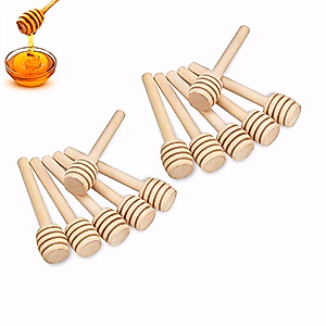 12 Pack 3 Inch Wood Honey Dippers Sticks, Mini Honey Dipper Stirrer for Honeycomb Jar Dispense Drizzle