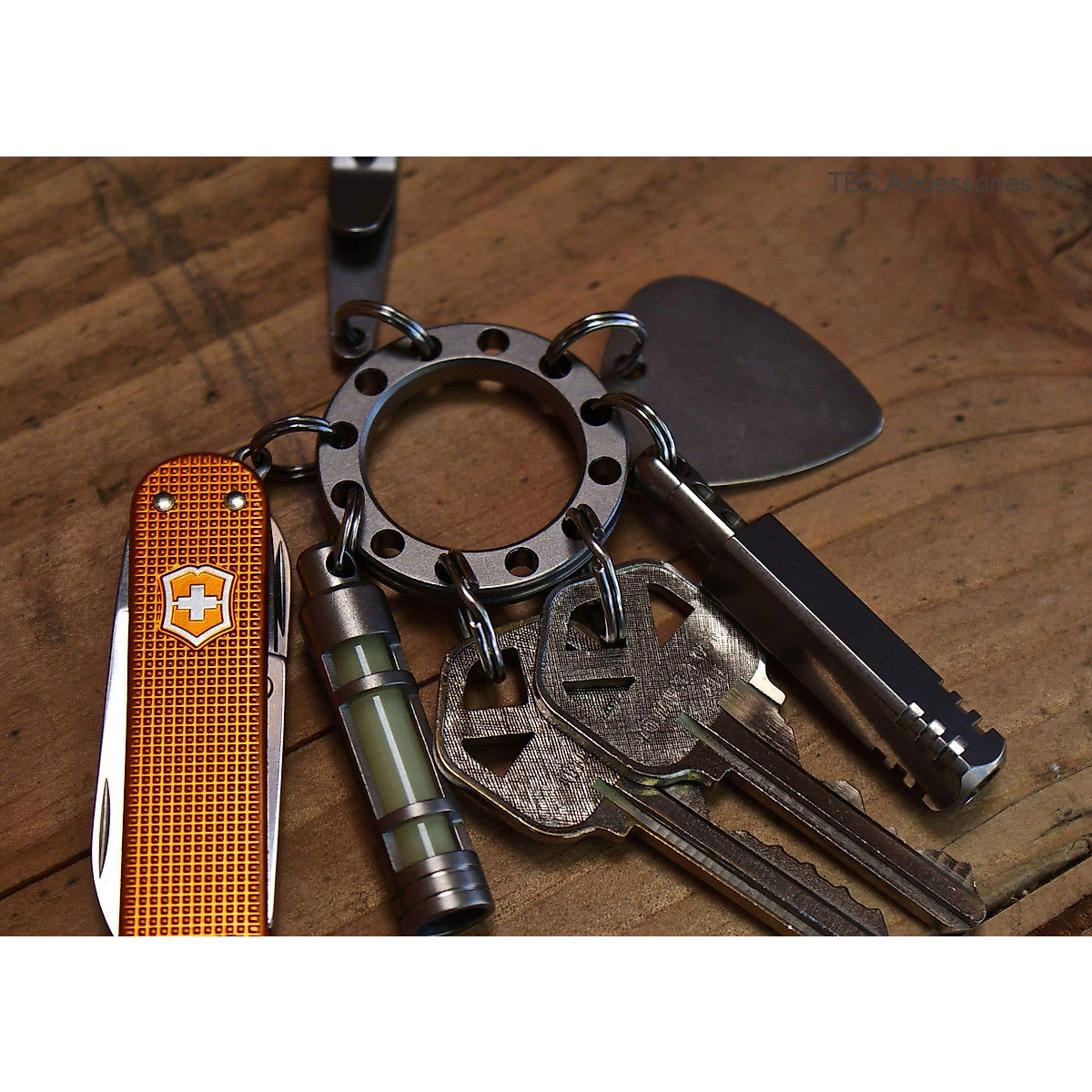 UFO-MS Mothership Titanium Keychain Organizer for Everyday Carry Keyring Customization, Key Organizer, Holder, Pocket Key Chain, Keeper, Compact, 12 Holes