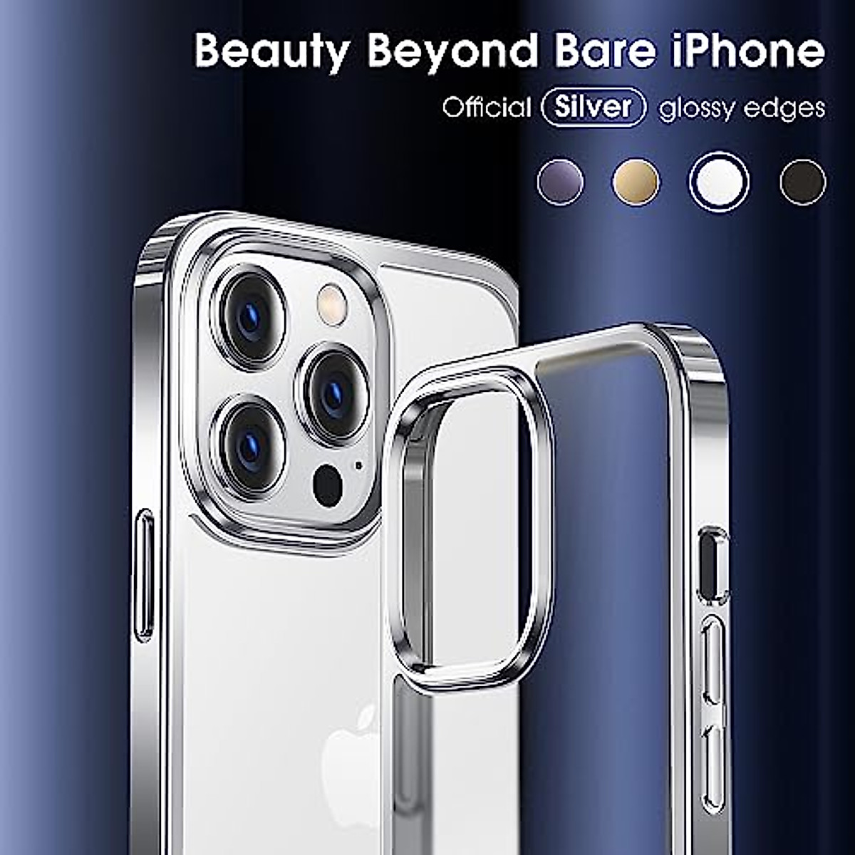 Alphex Official Color Match for iPhone 14 Pro Max Case, Anti-Fingerprints, 10FT Military Grade Protective, Soft Glossy Matte Slim Women Men Phone Cover 6.7 inch, Silver