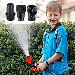 4 Sets Garden Expandable Hose Repair Kit Faucet Adapter Hose Female Male Connectors with 4 Pieces Hose Shut Off Valve and 8 Pieces 3/4 Inch Rubber Gaskets