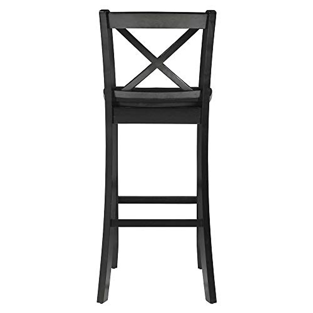 Linon Home Dcor Finished X-Back 30", Black Bar Stool, 16"W x 17.91"D x 42.91"H,