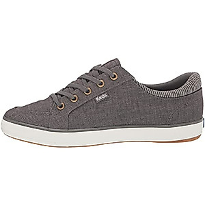 Keds Center 2 Lace Up, Sneaker Womens, Grey Cotton Slub, 7 Medium